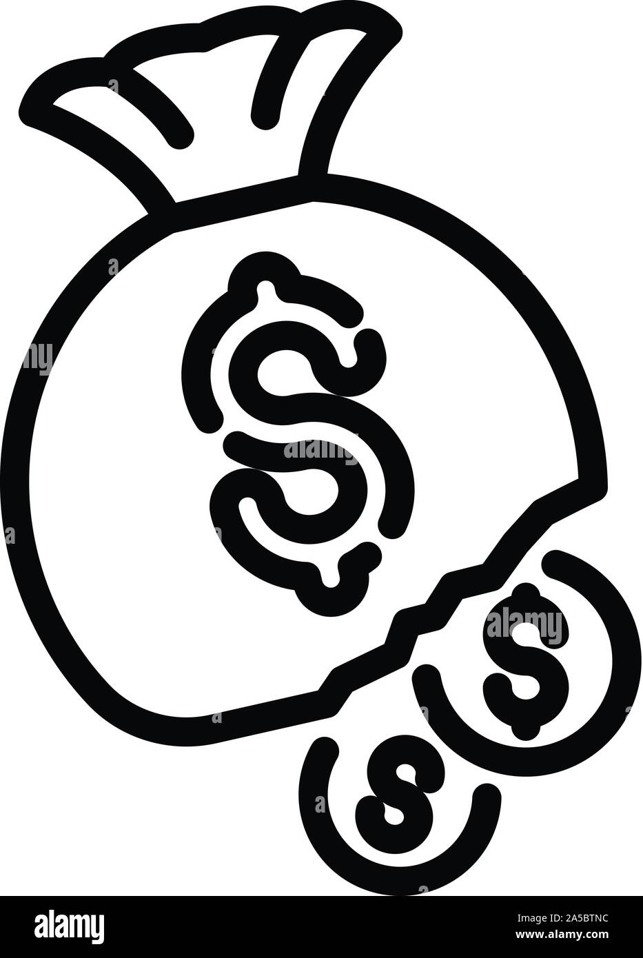 Bankrupt money icon outline Black and White Stock Photos & Images - Alamy