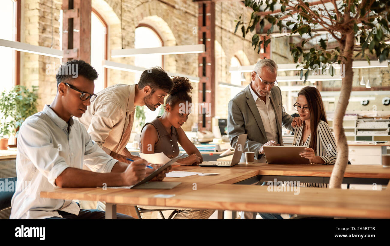 Project team. Group of business people working together in the modern ...