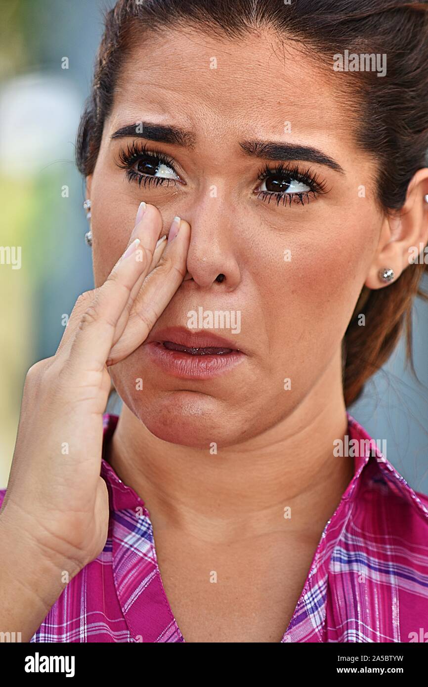 Tearful Attractive Female Stock Photo - Alamy