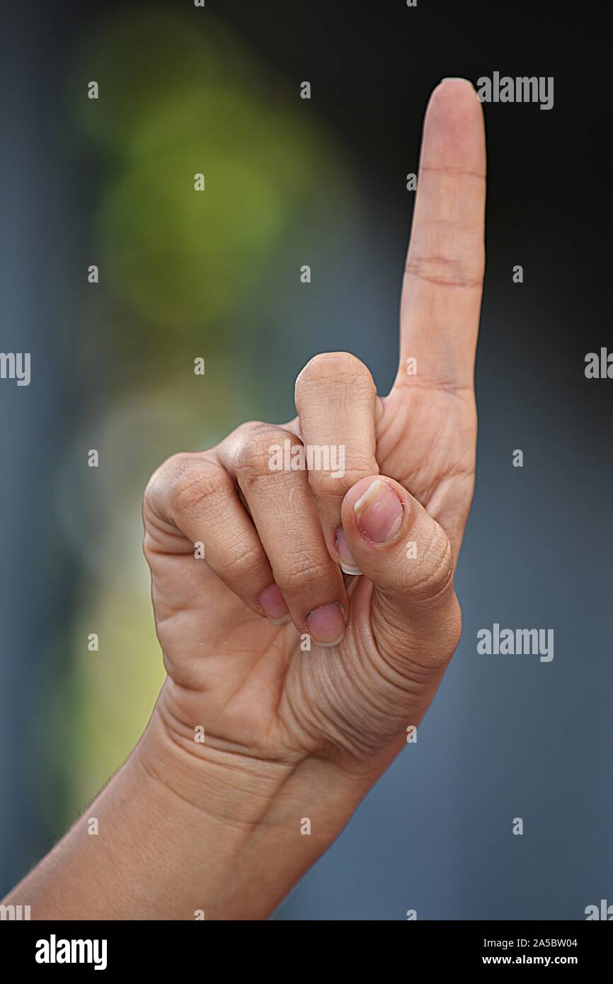 Female Hand Number One Stock Photo - Alamy