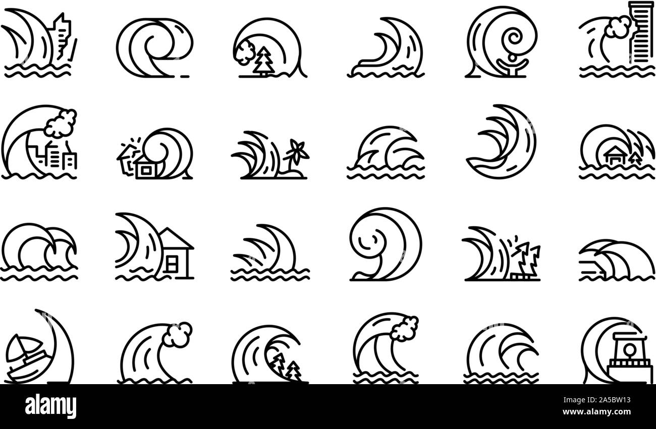 Tsunami damage coast Stock Vector Images - Alamy