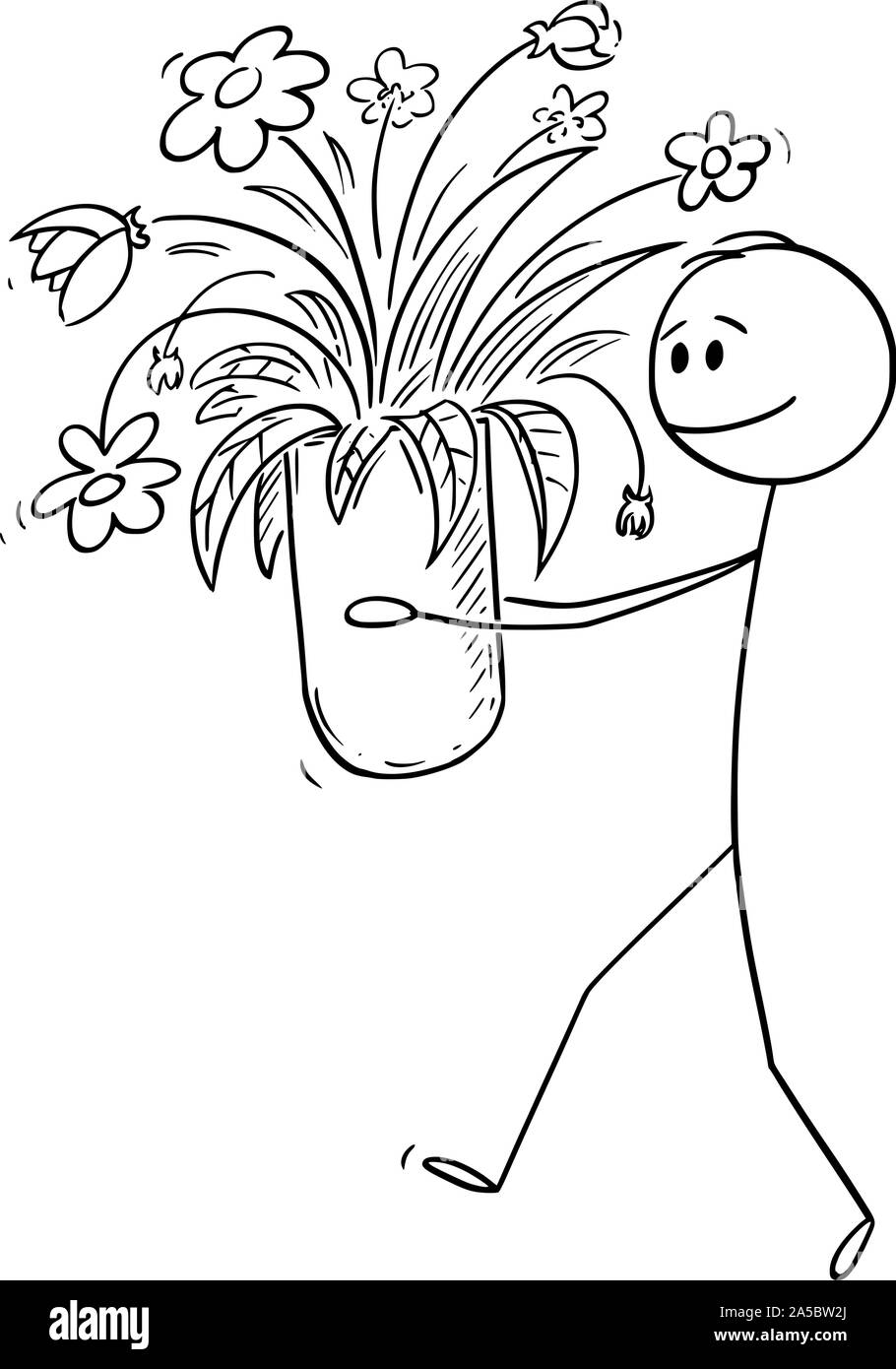 Vector cartoon stick figure drawing conceptual illustration of man ...