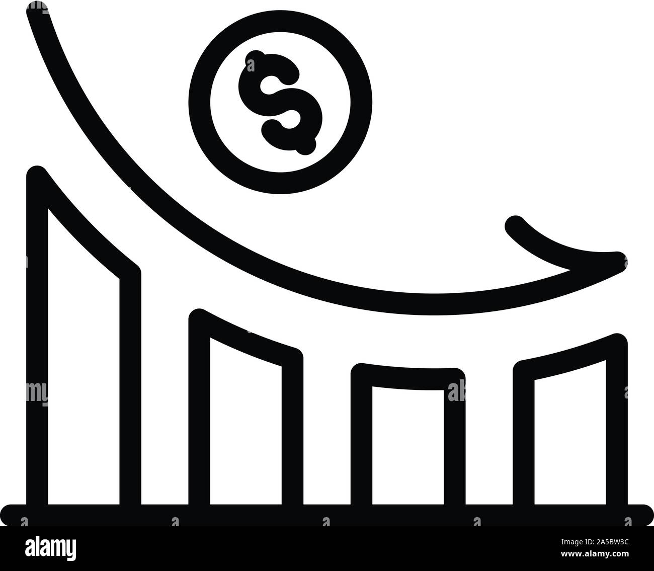 Bankrupt money icon outline Black and White Stock Photos & Images - Alamy