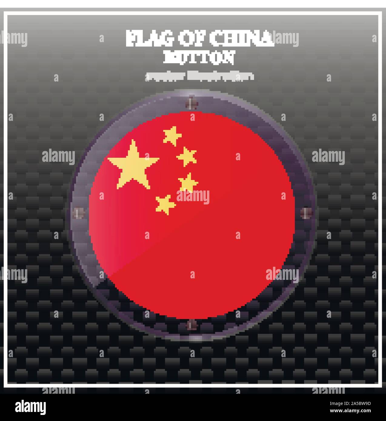 Bright transparent button with flag of China. Happy China day button ...