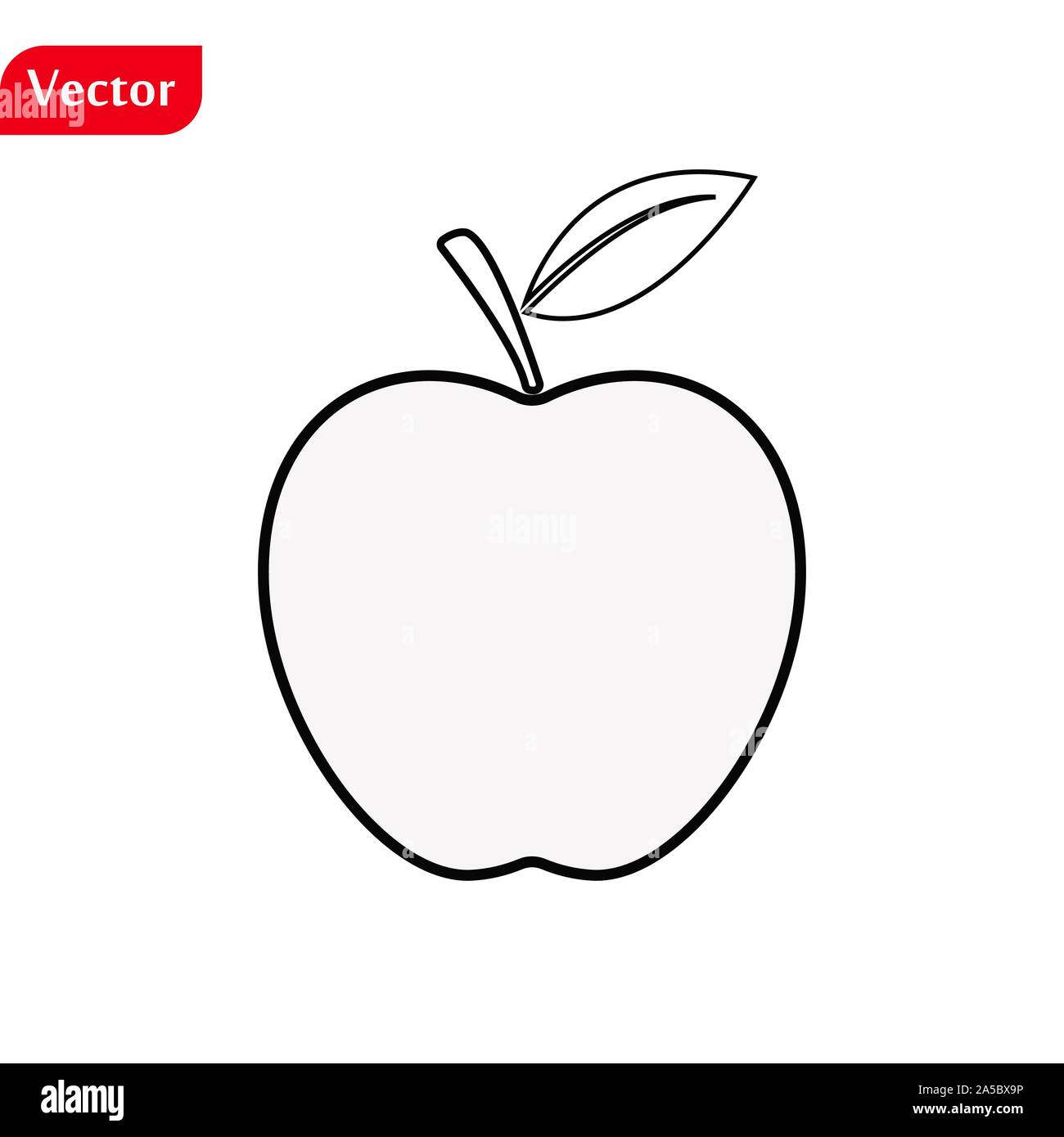 Apple line icon, outline vector sign, linear style pictogram isolated ...