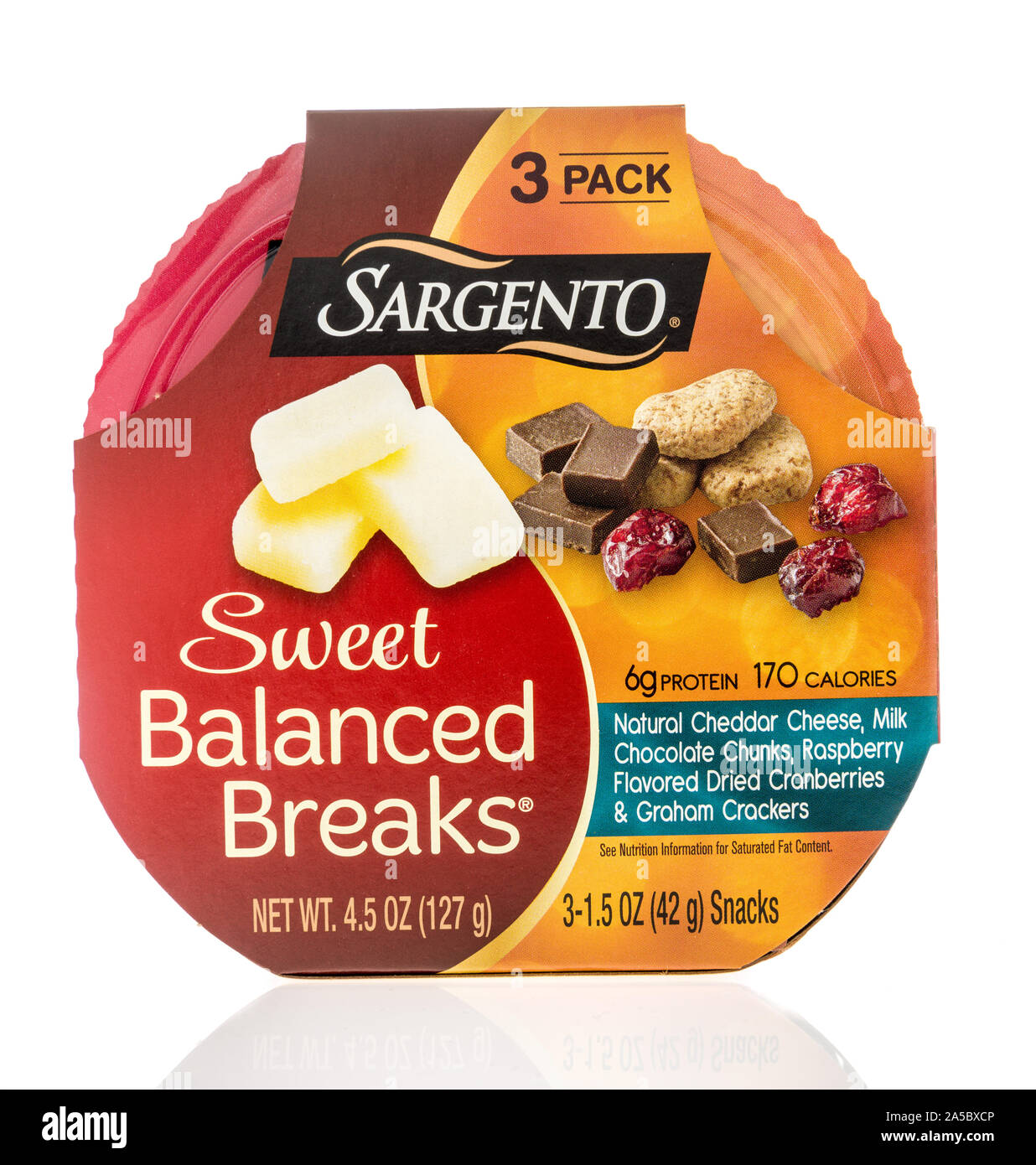 Winneconne, WI - 22 September 2019: A package of Sargento sweet ...