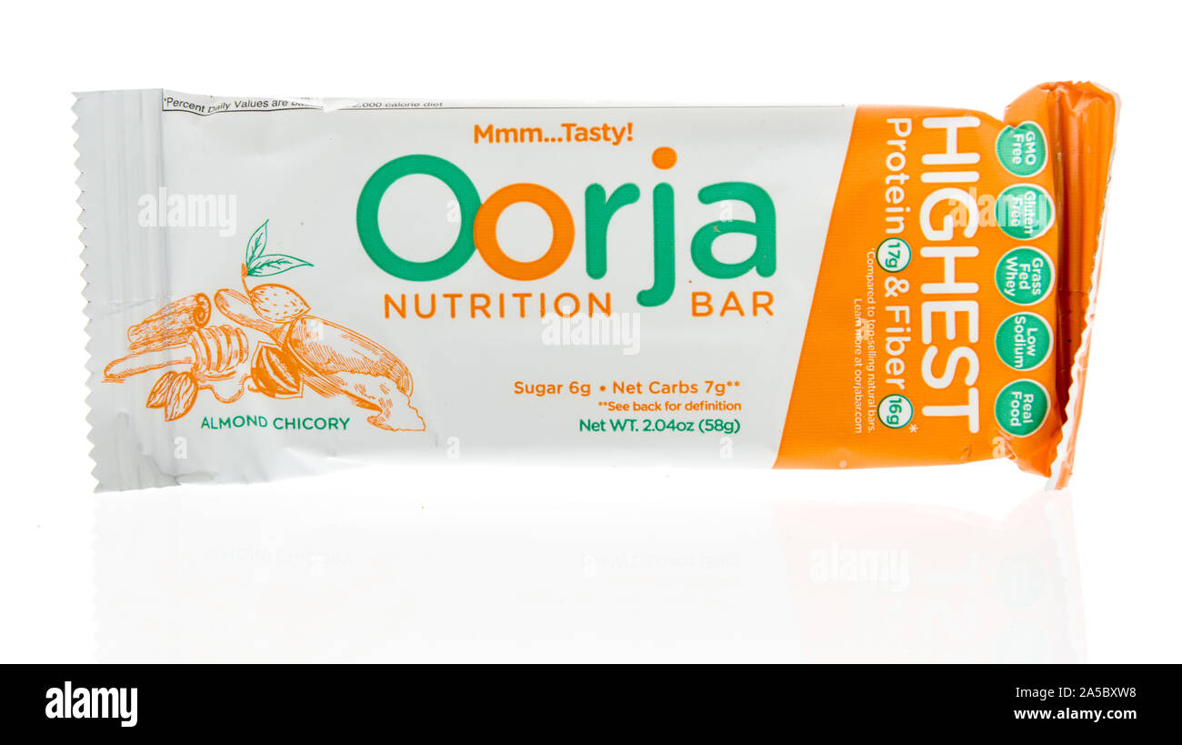Winneconne, WI - 29 September 2019: A package of oorja nutrition bar on ...