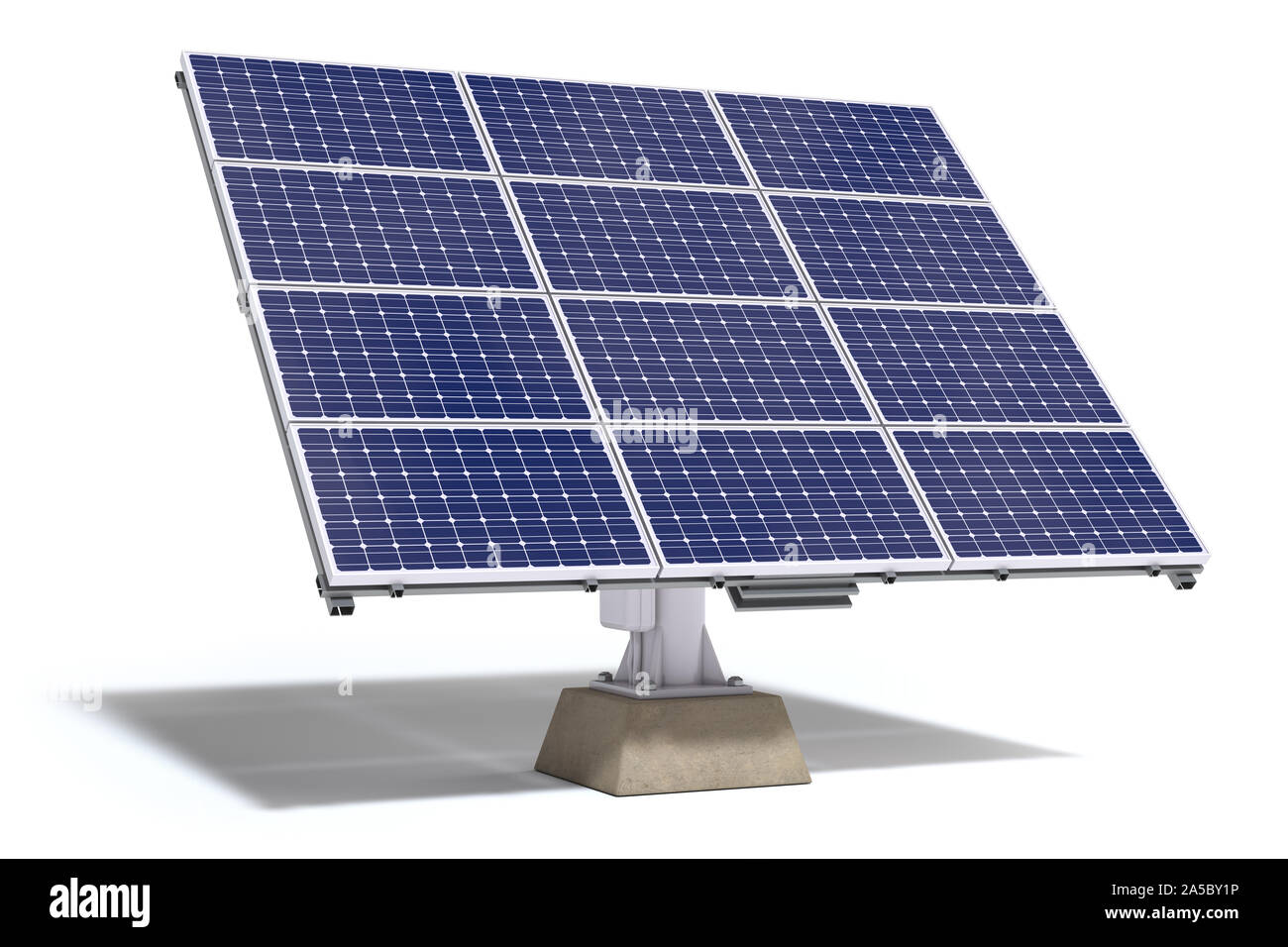 Solar batteries for a pure electricity and green energy isolated on ...