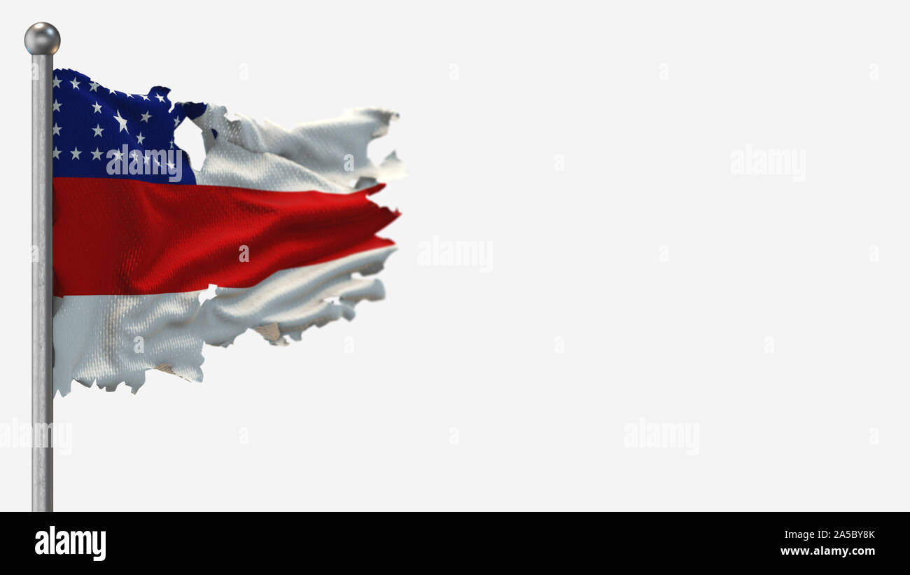 Amazonas 3D tattered waving flag illustration on Flagpole. Isolated on ...
