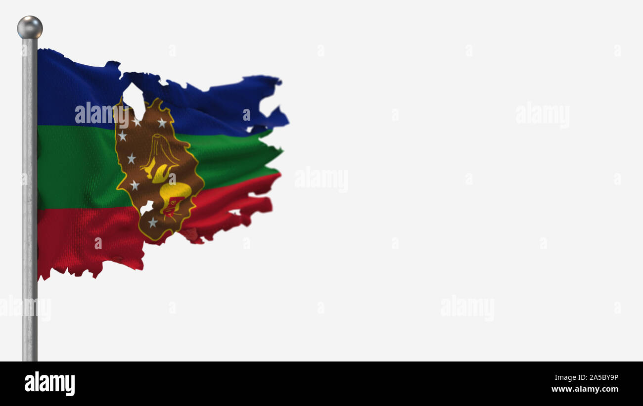 Amazonas State 3D tattered waving flag illustration on Flagpole ...