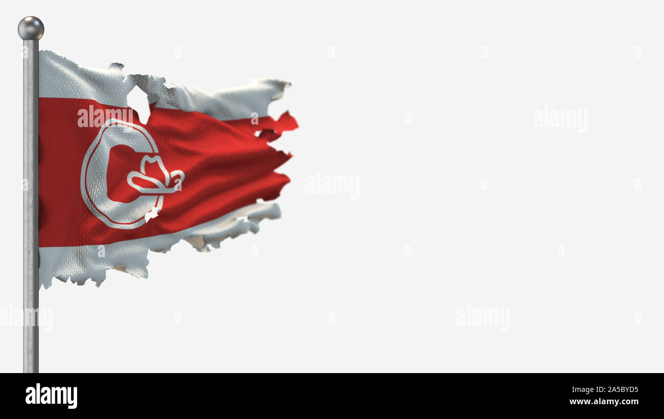 Calgary Alberta 3D tattered waving flag illustration on Flagpole ...