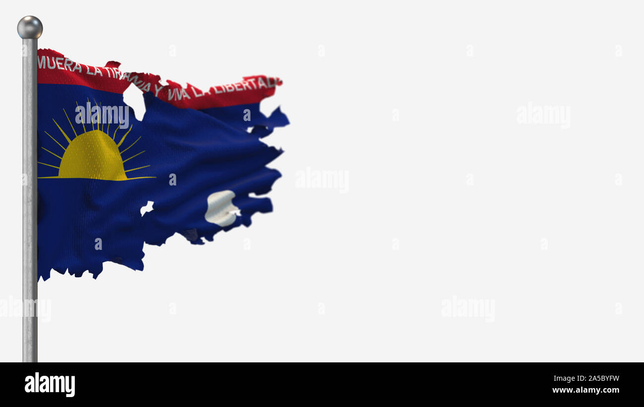 Falcon 3D tattered waving flag illustration on Flagpole. Isolated on ...