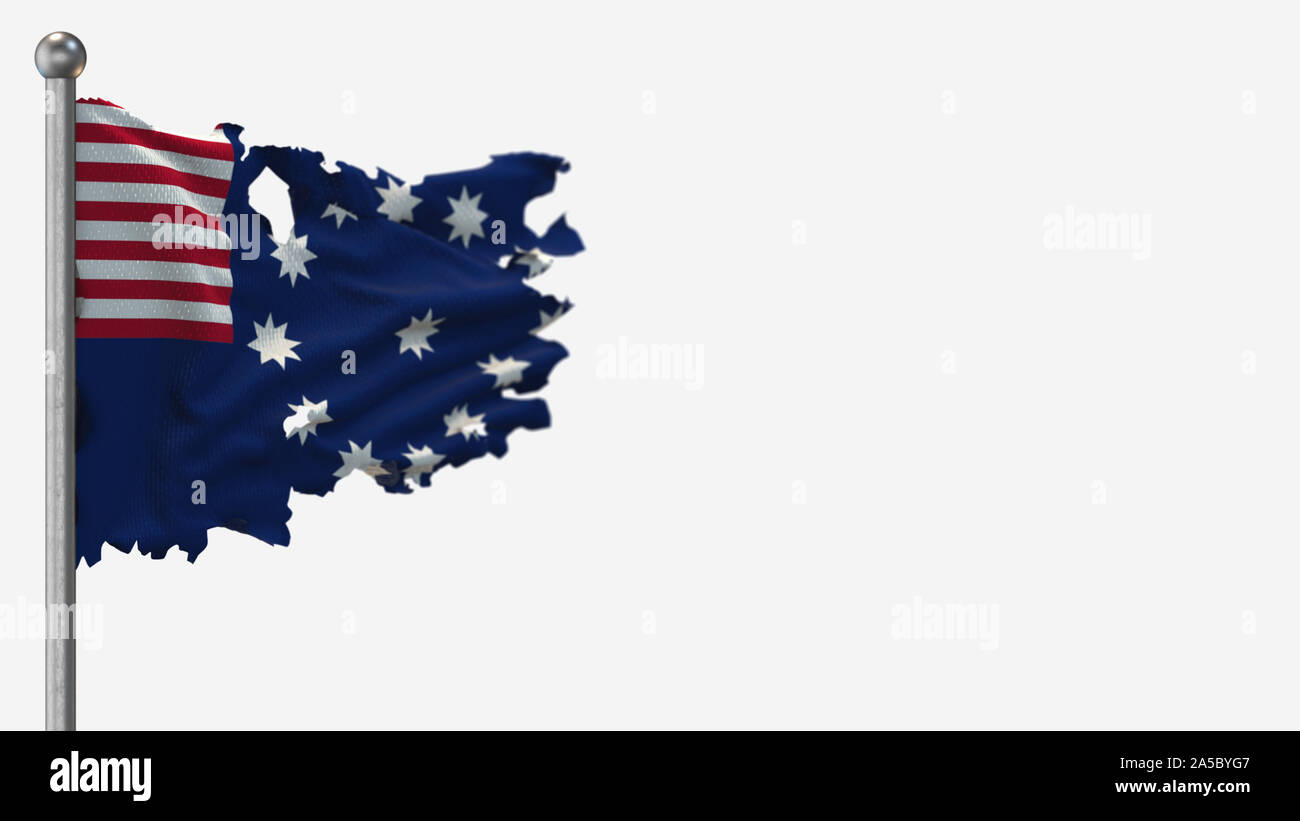 Easton Pennsylvania 3D tattered waving flag illustration on Flagpole ...