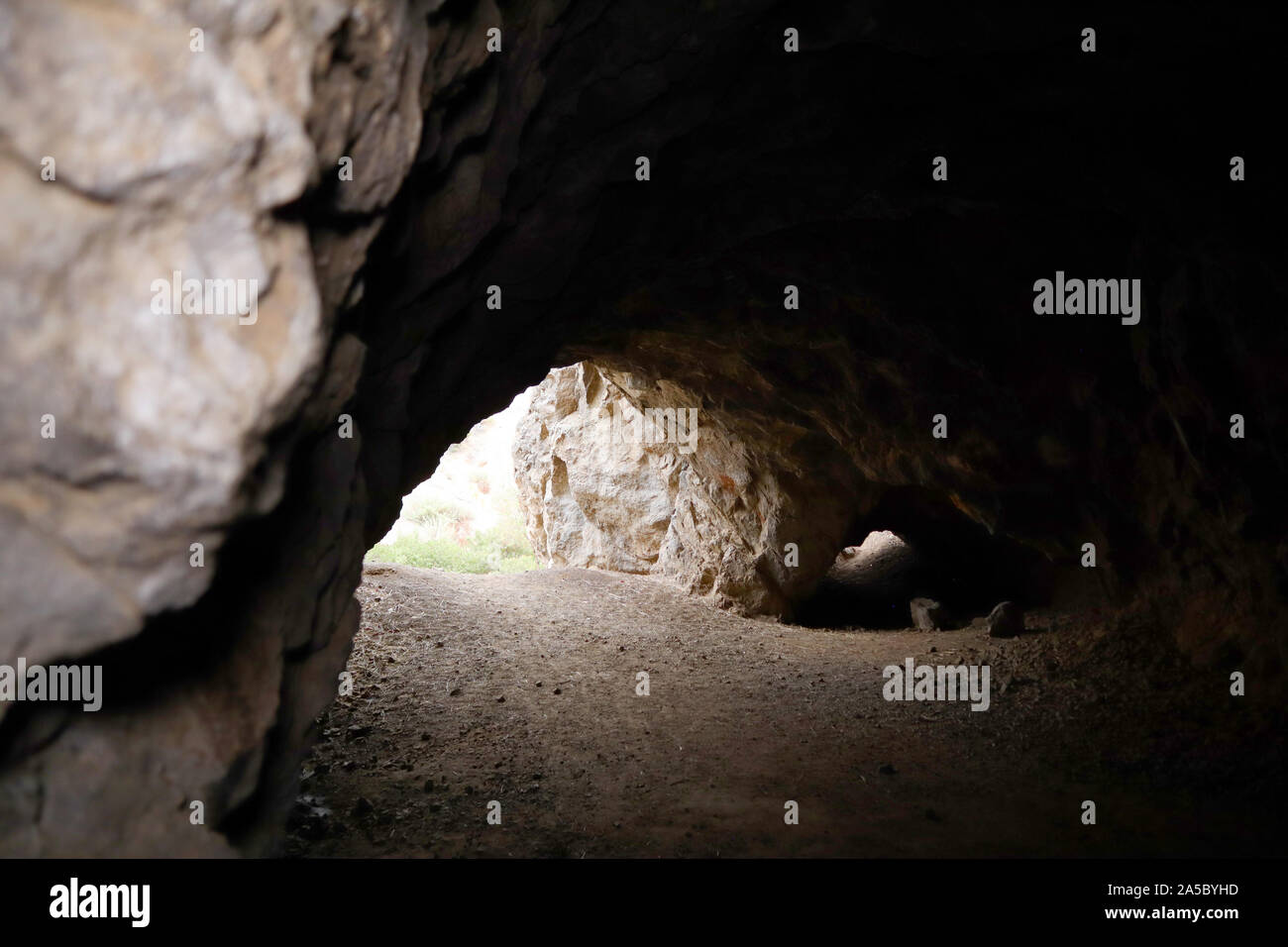 Los Angeles, The Batcave located in Bronson Canyon/Caves, section of ...