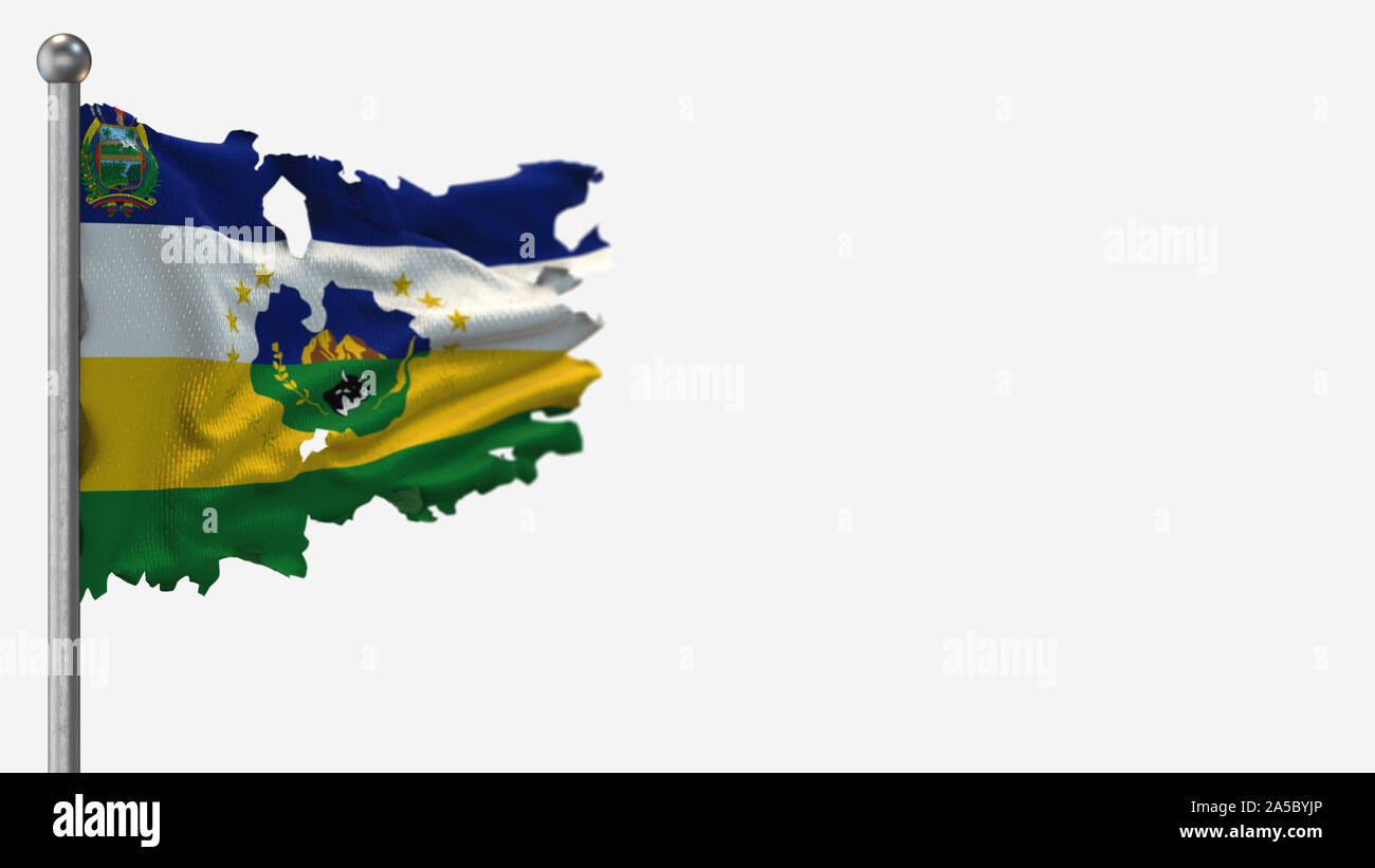 Guarico 3D tattered waving flag illustration on Flagpole. Isolated on ...