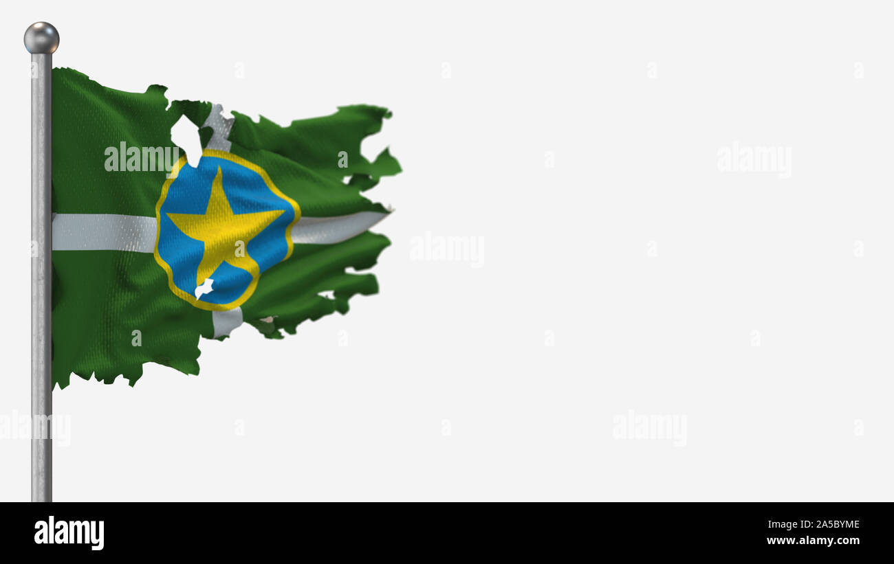 Jackson Mississippi 3D tattered waving flag illustration on Flagpole ...
