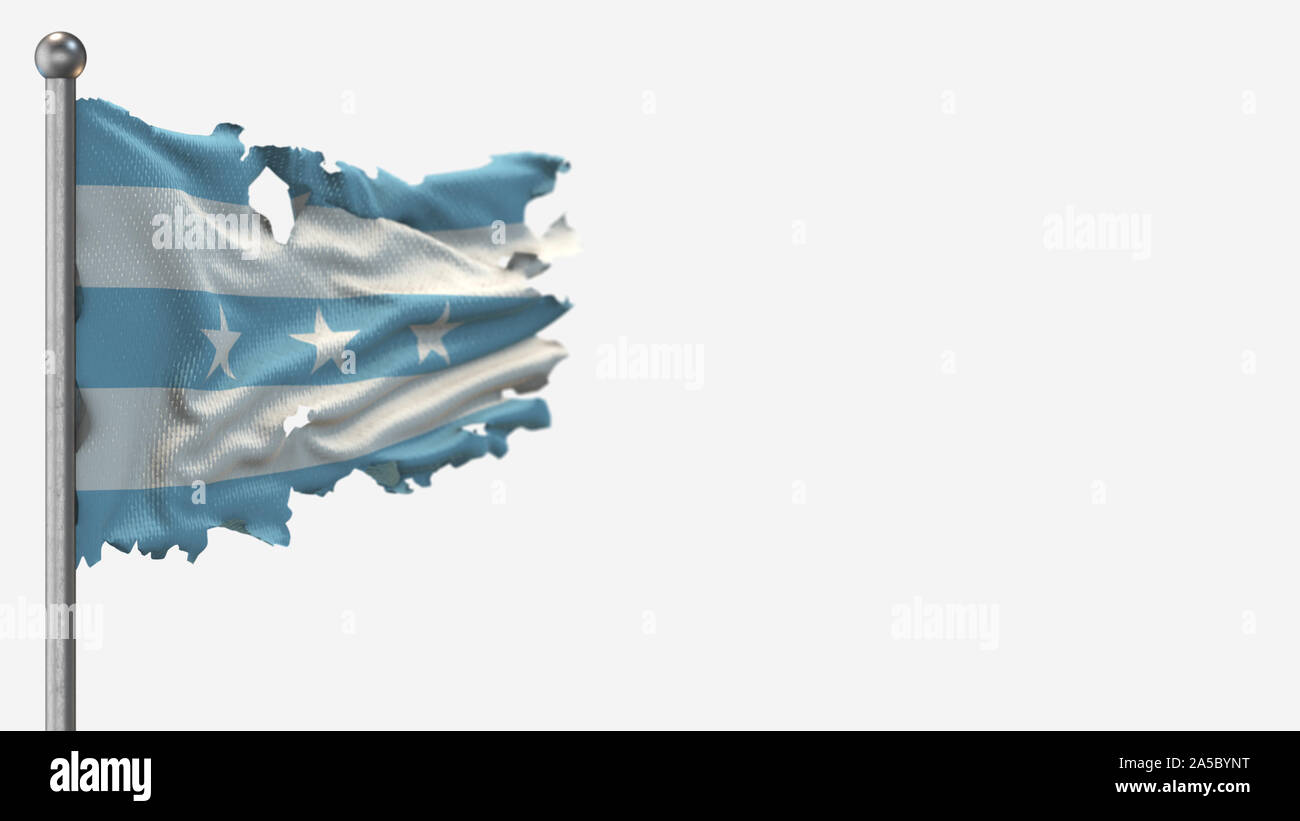 Guayas 3D tattered waving flag illustration on Flagpole. Isolated on ...