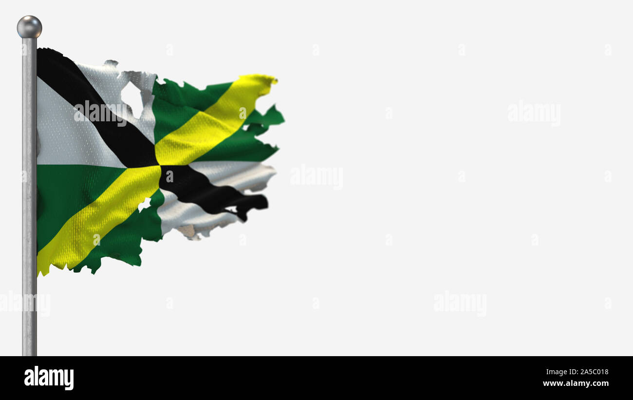 Monterey California 3D tattered waving flag illustration on Flagpole ...