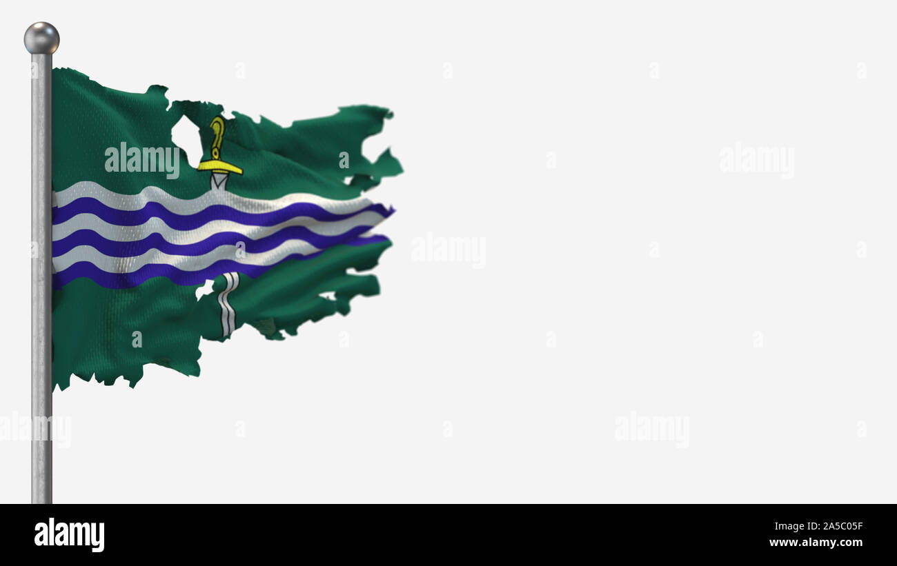 Peterborough Ontario 3D tattered waving flag illustration on Flagpole ...