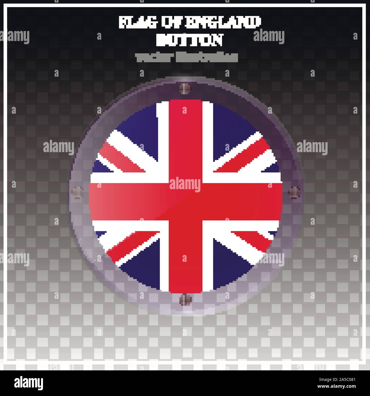 Bright transparent button with flag of England. Bright illustration ...