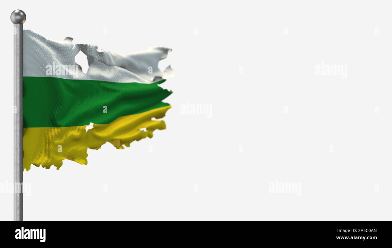 Zamora Chinchipe 3D tattered waving flag illustration on Flagpole ...
