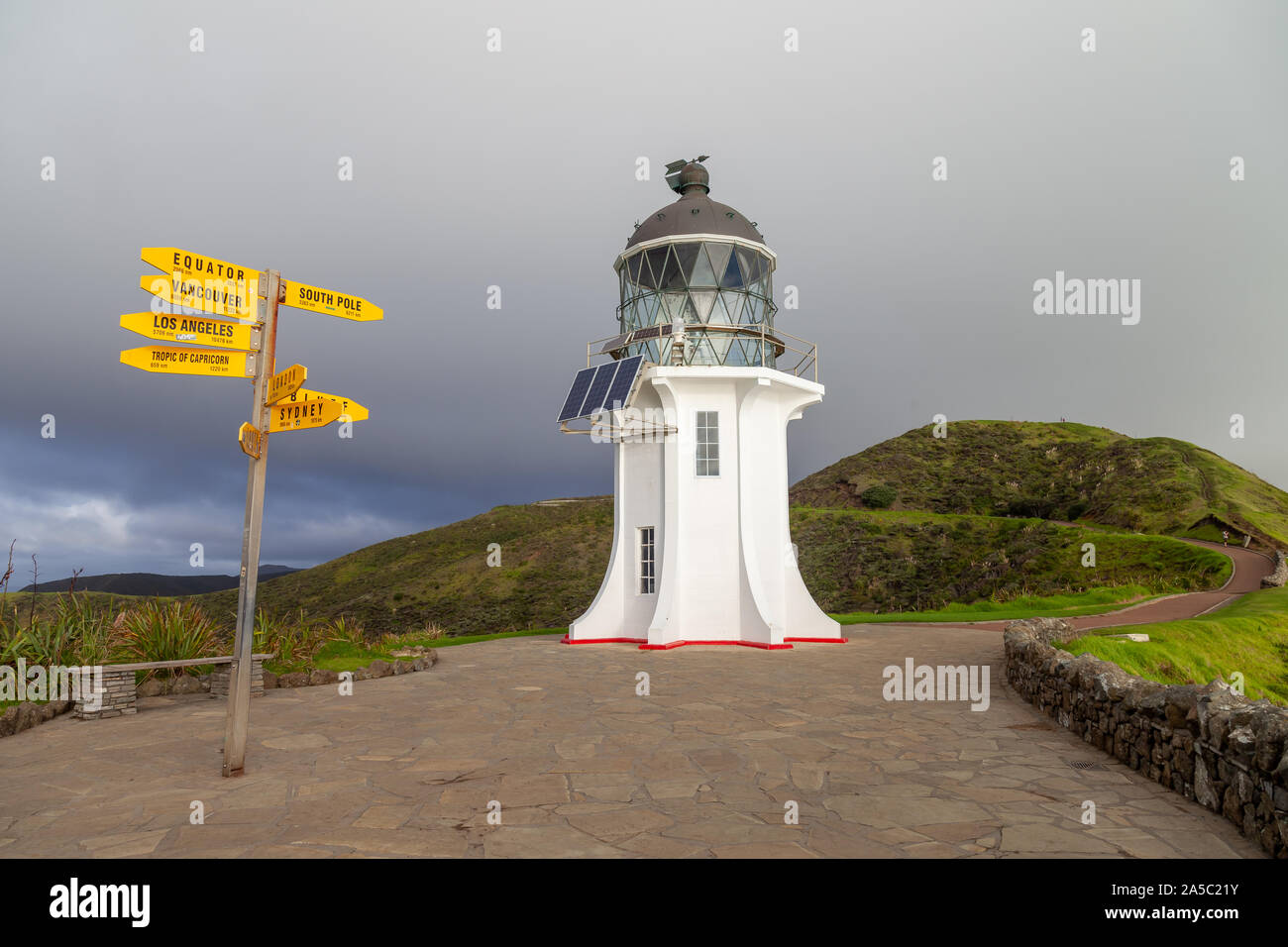 Cape Reinga Lighthouse, Te Rerenga Wairua, the northernmost point of ...