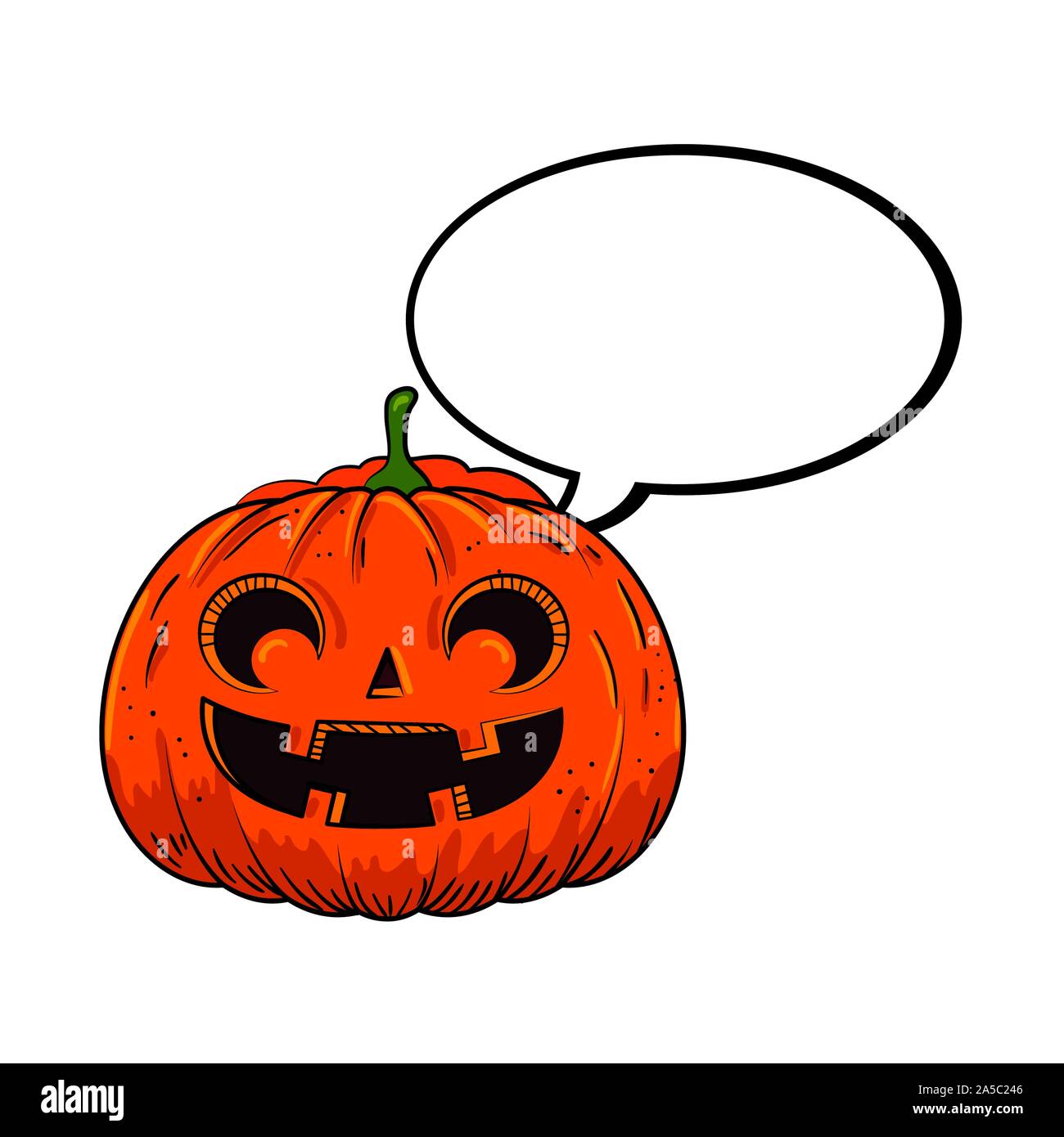 Cartoon grinning pumpkin speech Stock Vector Images - Alamy