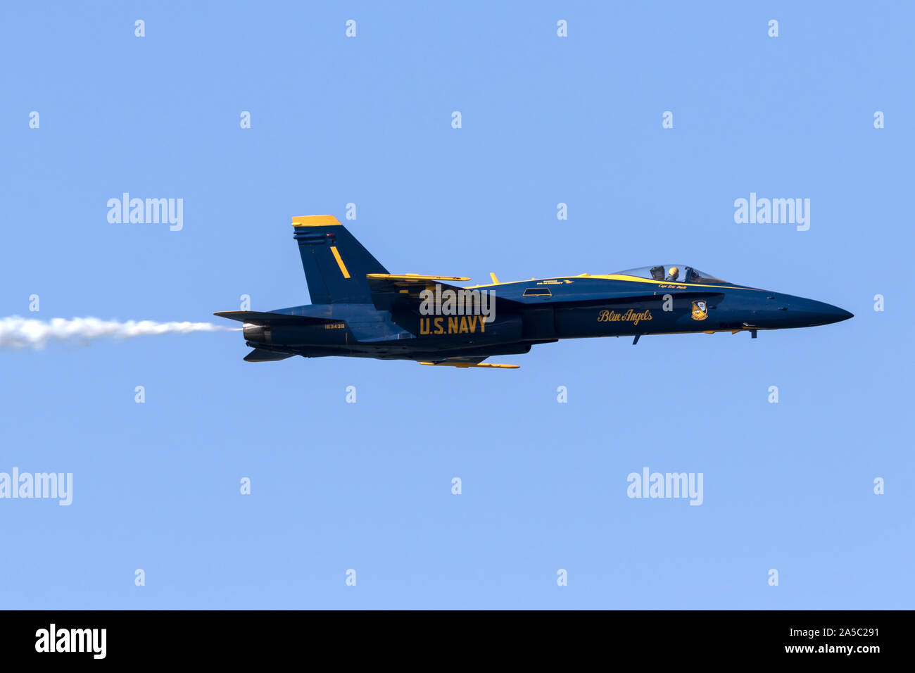 Blue Angels Capt Eric Doyle pilots the lead Blue Angels aircraft during ...