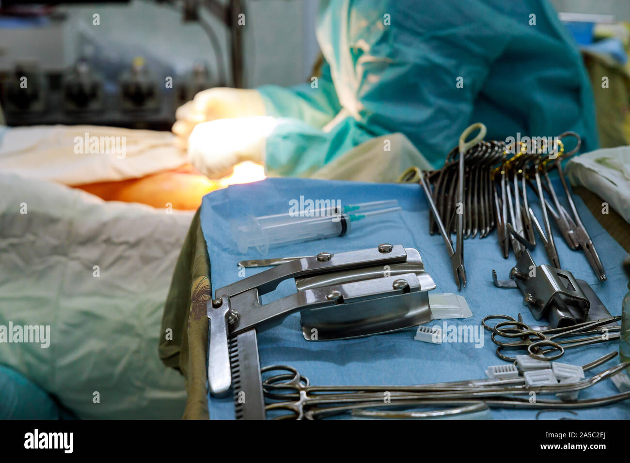 Surgical tools in operation room for open heart surgery Stock Photo - Alamy