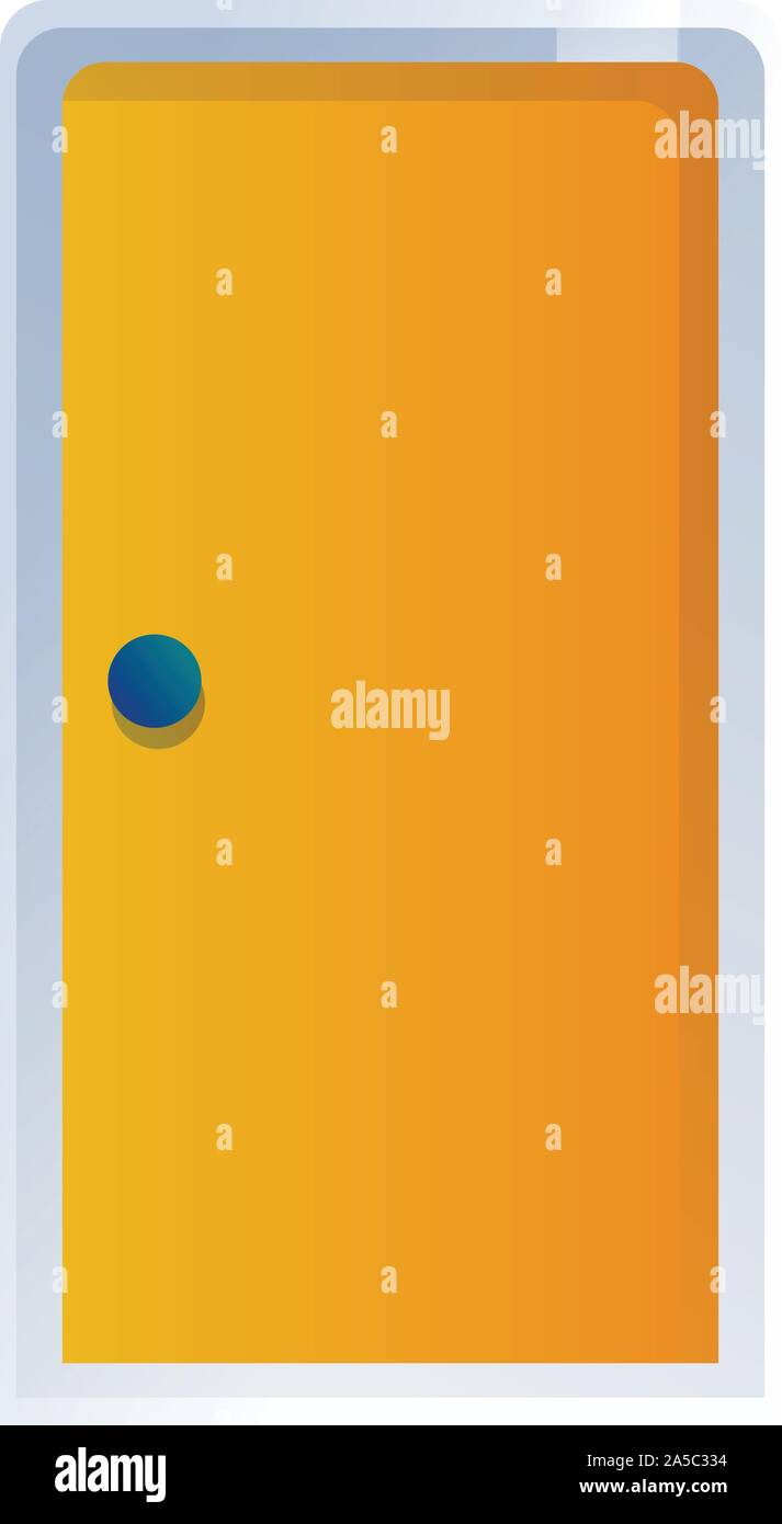 Yellow door icon. Cartoon of yellow door vector icon for web design ...