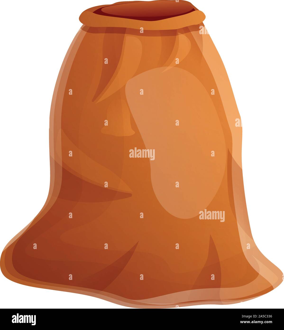 Empty harvest sack icon. Cartoon of empty harvest sack vector icon for ...