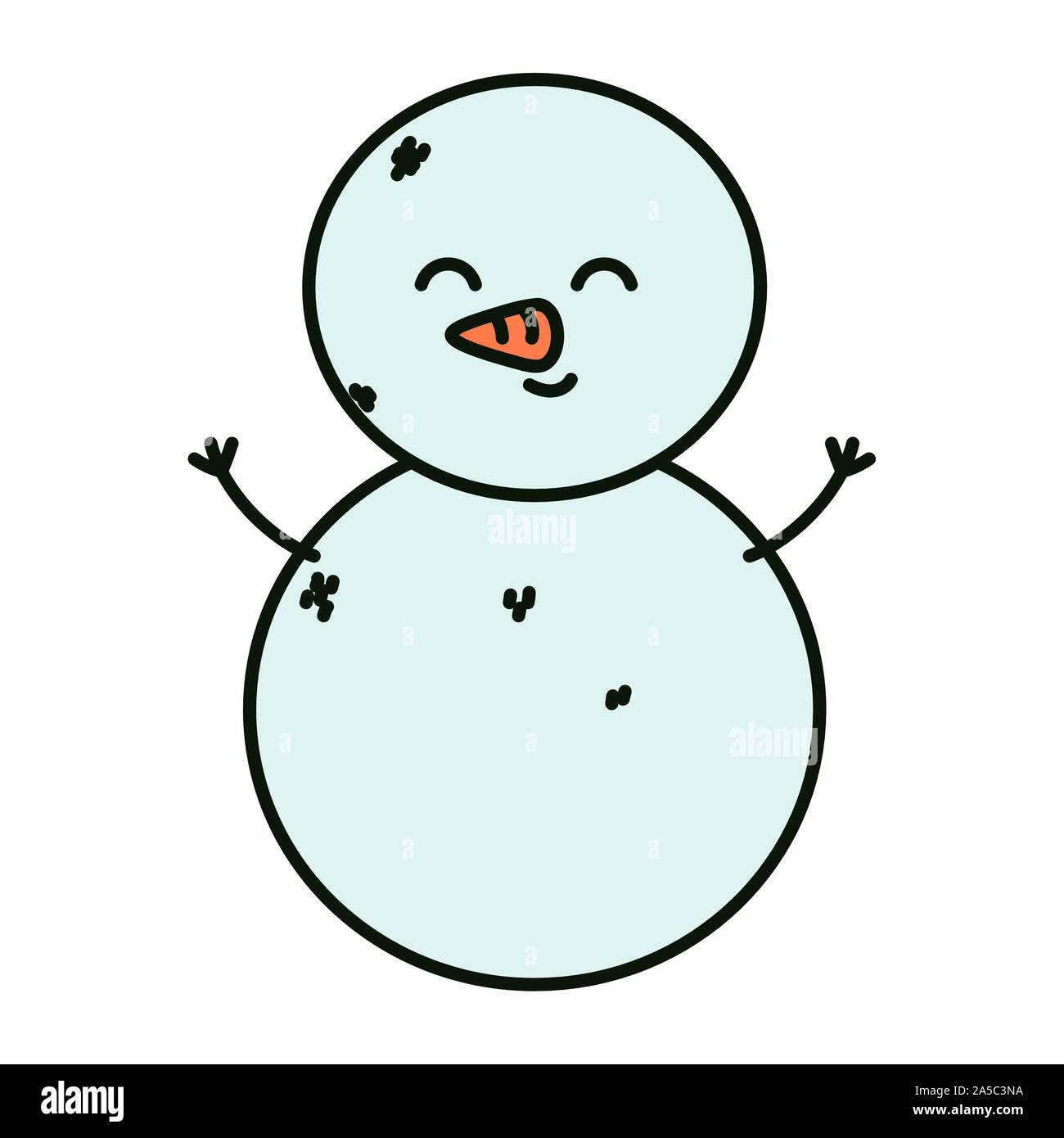 snowman snowballs nose carrot merry christmas vector illustration Stock ...