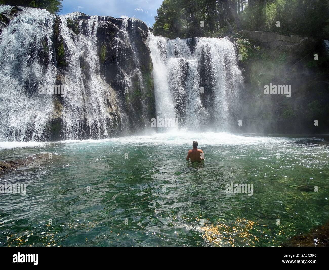 Man waterfall bath hi-res stock photography and images - Alamy