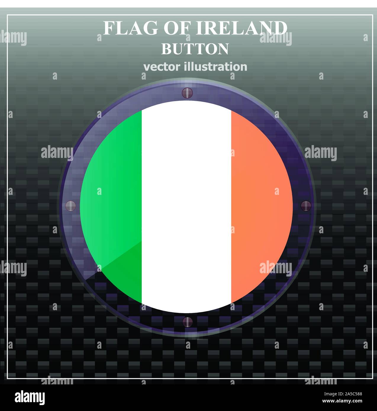 Bright transparent button with flag of Ireland. Happy Ireland Day ...