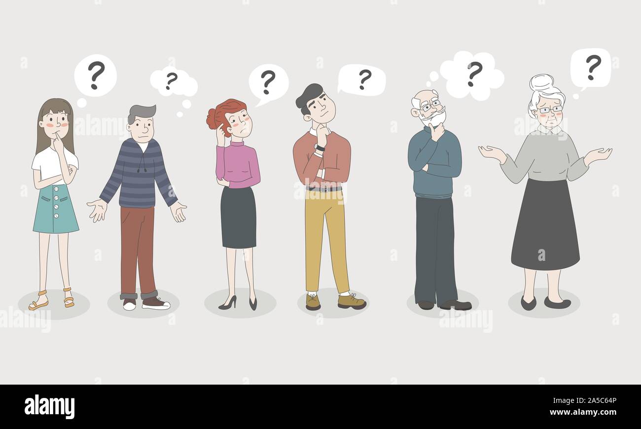 Confused Person Cartoon Girl