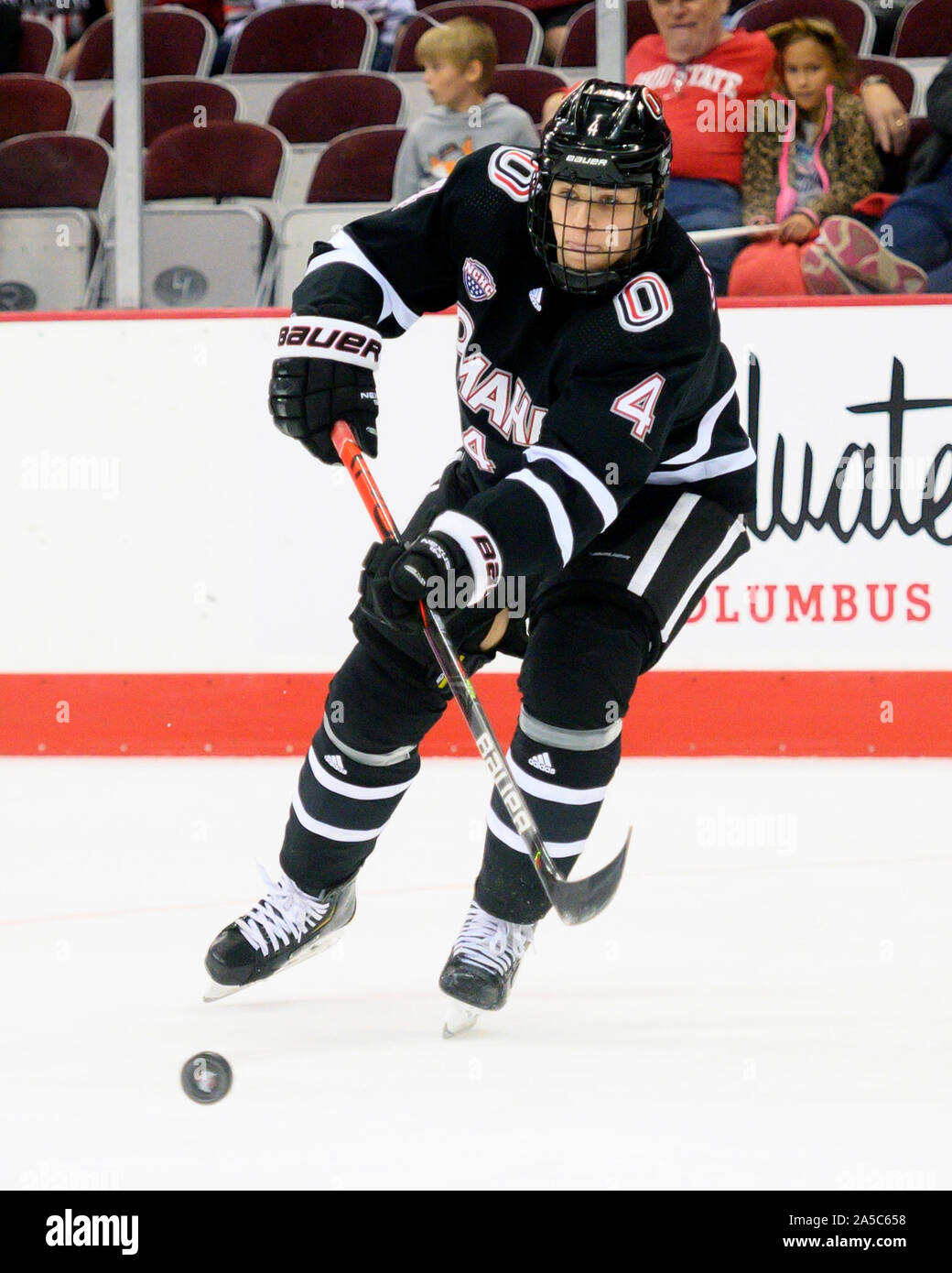 October 19. 2019: Nebraska-Omaha Mavericks defenseman Brandon Scanlin ...