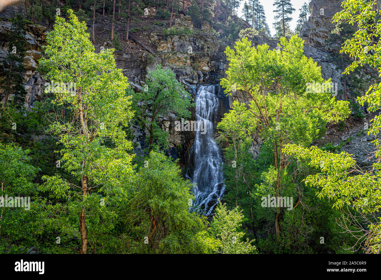 Bridal Veil Falls is an easily accessible 60 foot waterfall seen along ...