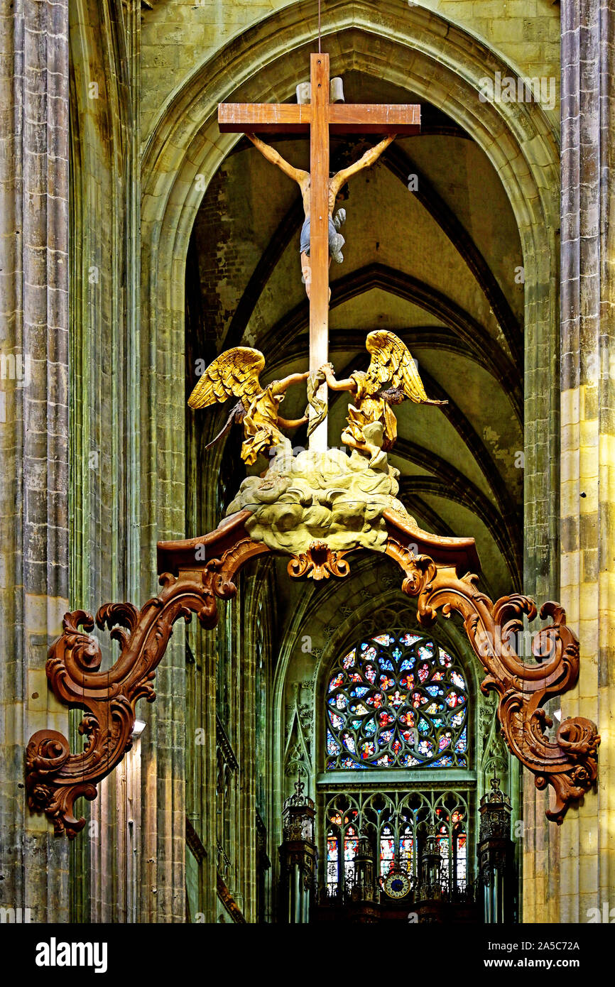 Rouen Normandy August 13 2019 Saint Maclou Church flamboyant gothic ...
