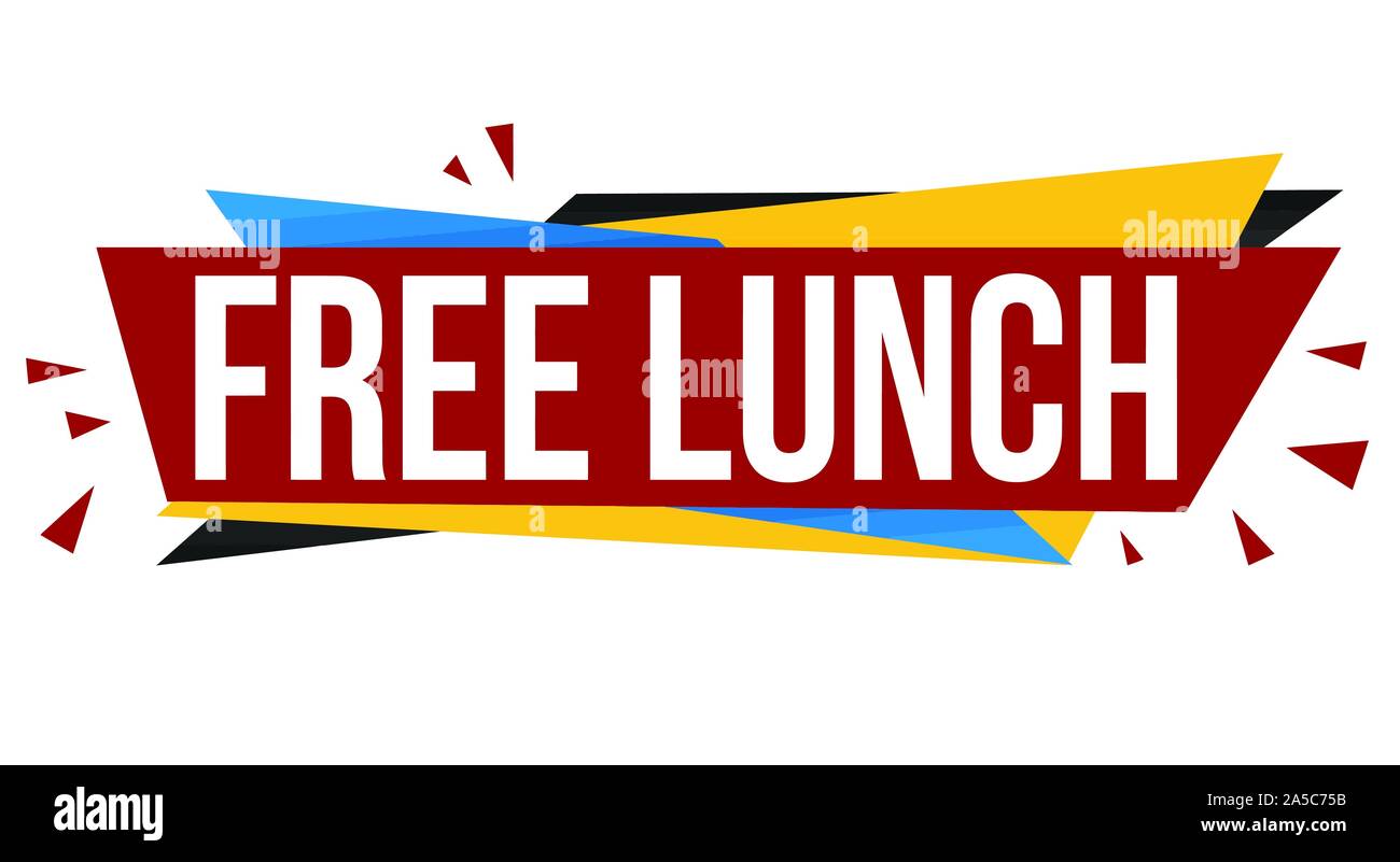 Free lunch banner design on white background, vector illustration Stock ...