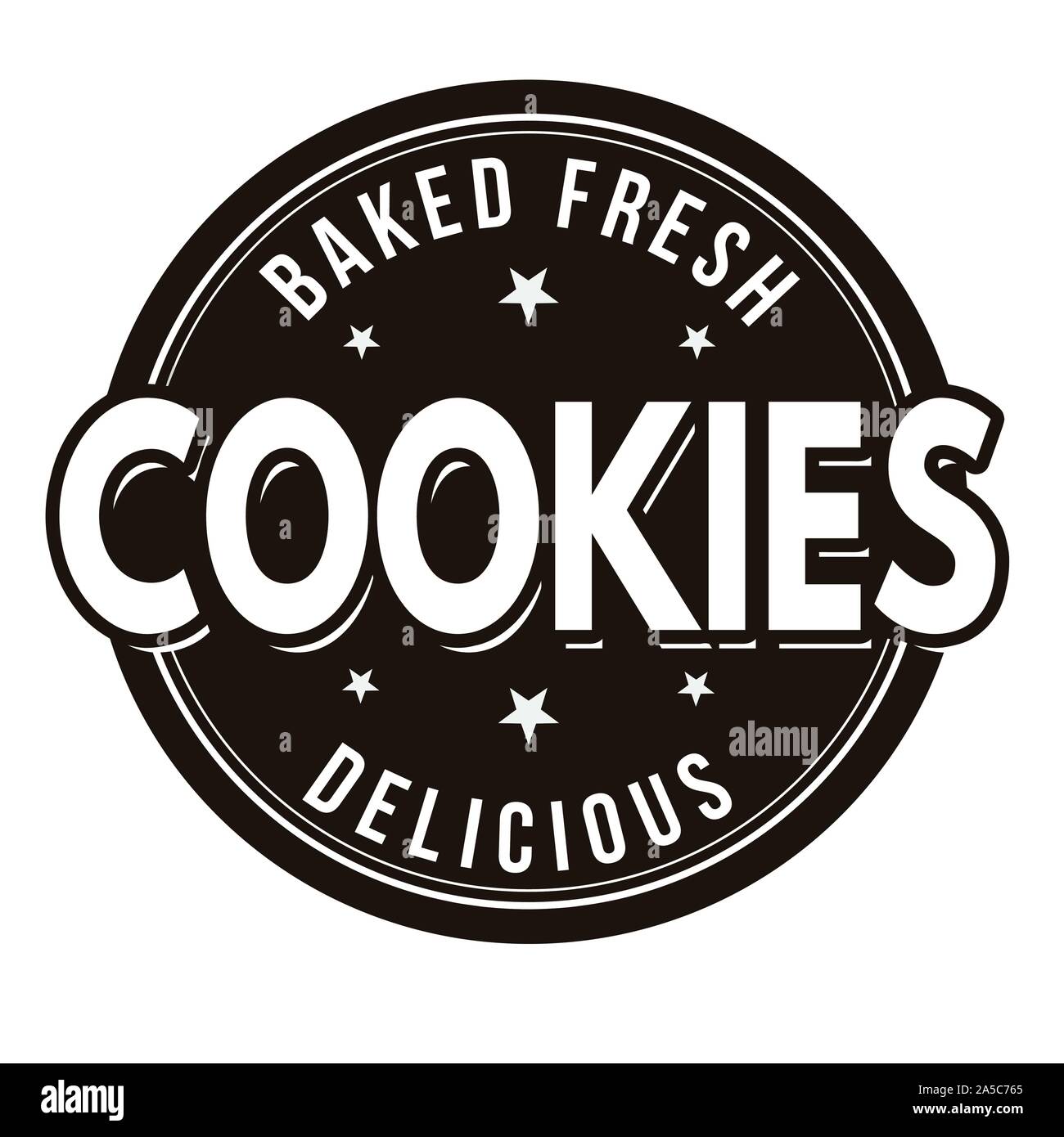 Cookies sign or stamp on white background, vector illustration Stock ...