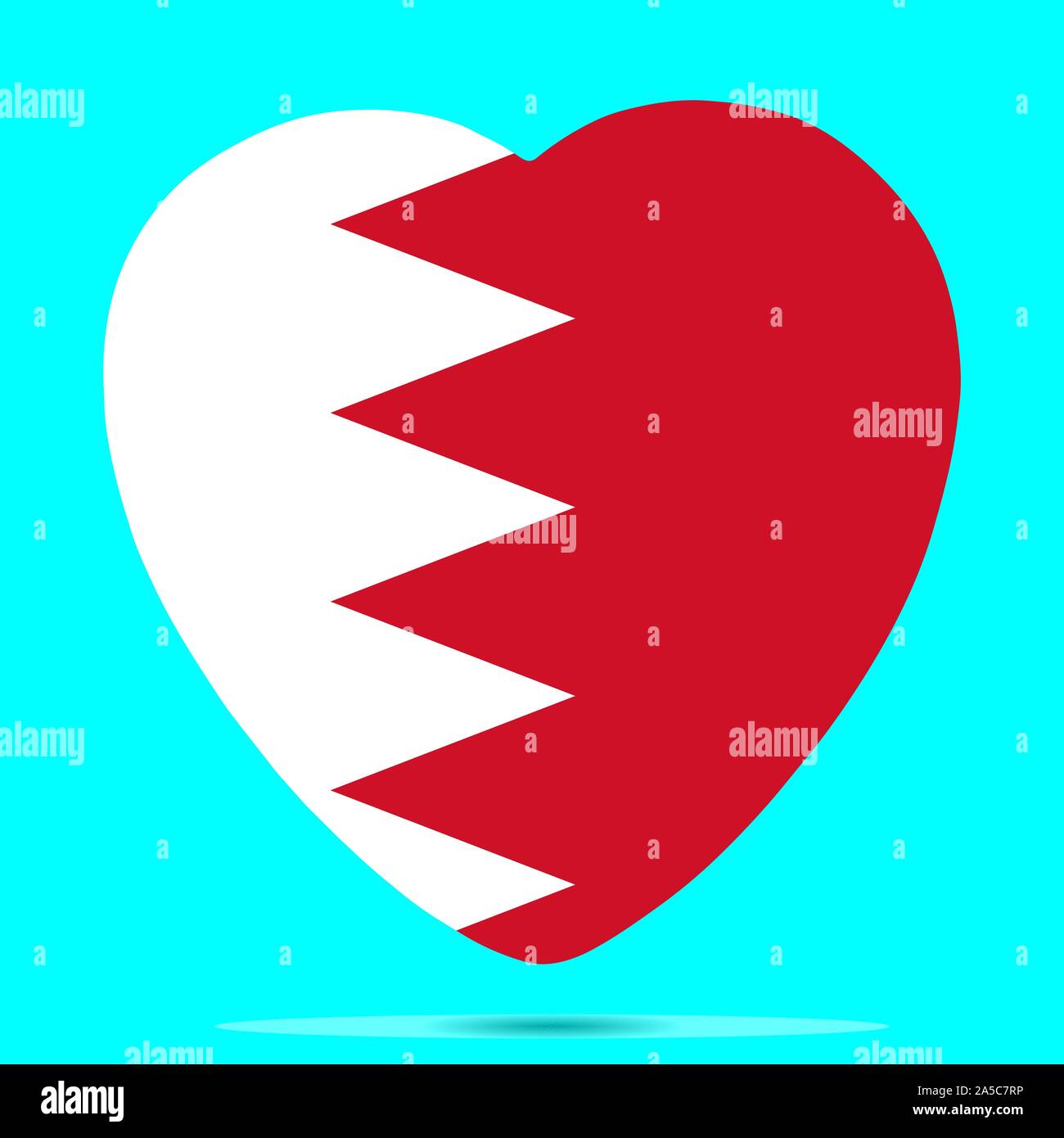 3D Bahrain Flag in Heart Shape Vector illustration eps 10 Stock Vector ...