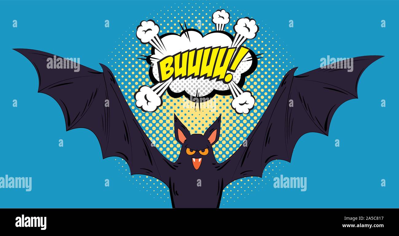 bat flying halloween style pop art Stock Vector Image & Art - Alamy