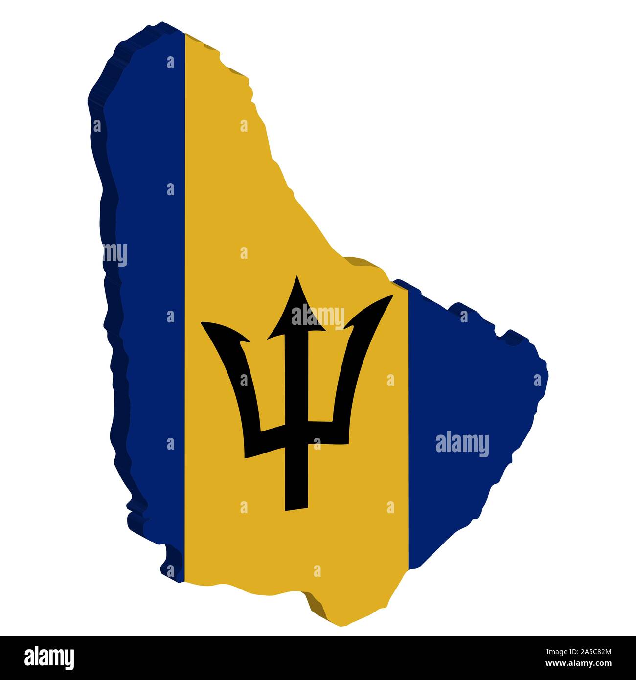 3D Map flag Barbados Vector illustration eps 10 Stock Vector Image ...