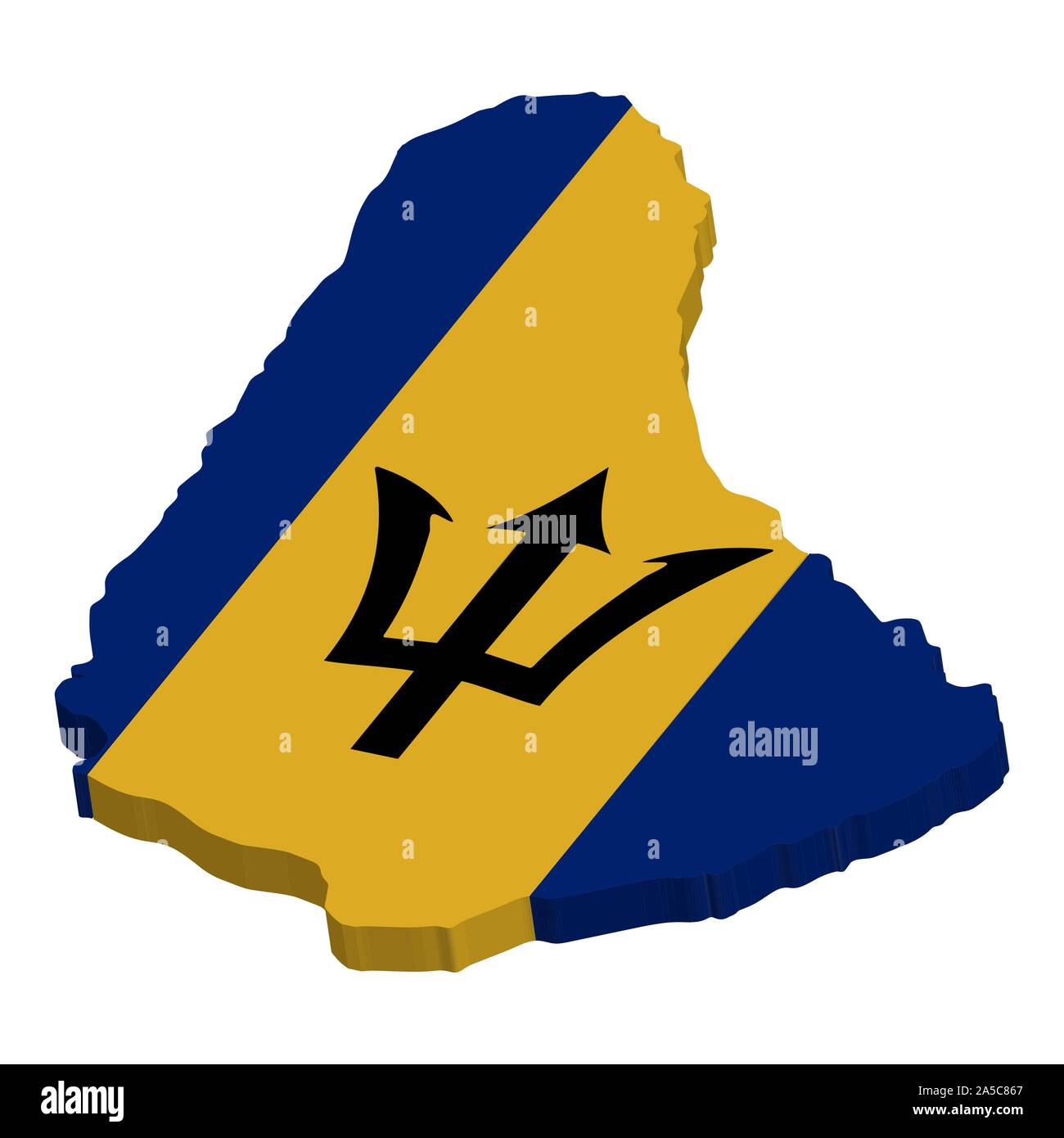 3D Map flag Barbados Vector illustration eps 10 Stock Vector Image ...