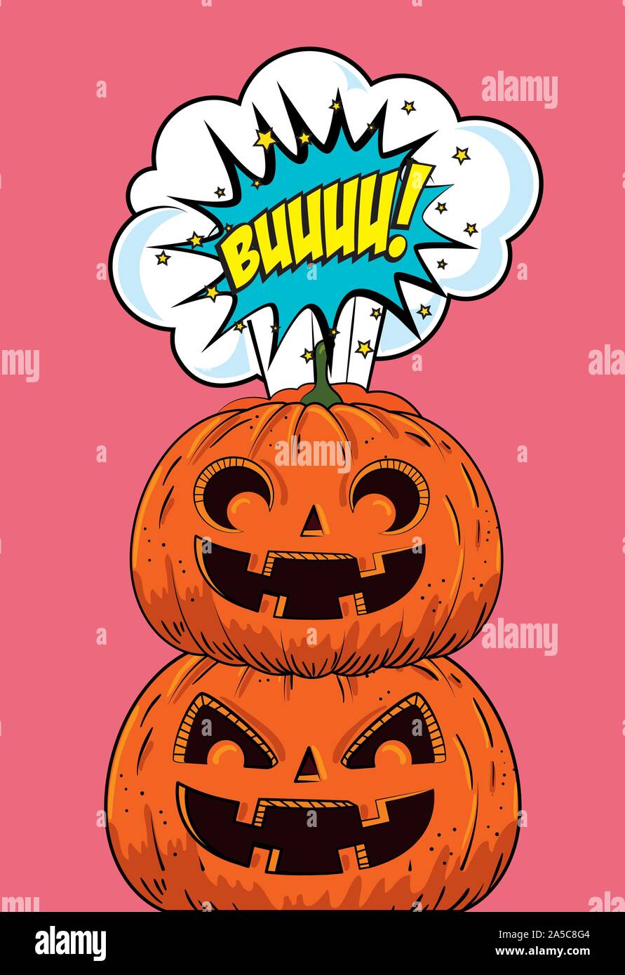 halloween pumpkins pop art style Stock Vector Image & Art - Alamy