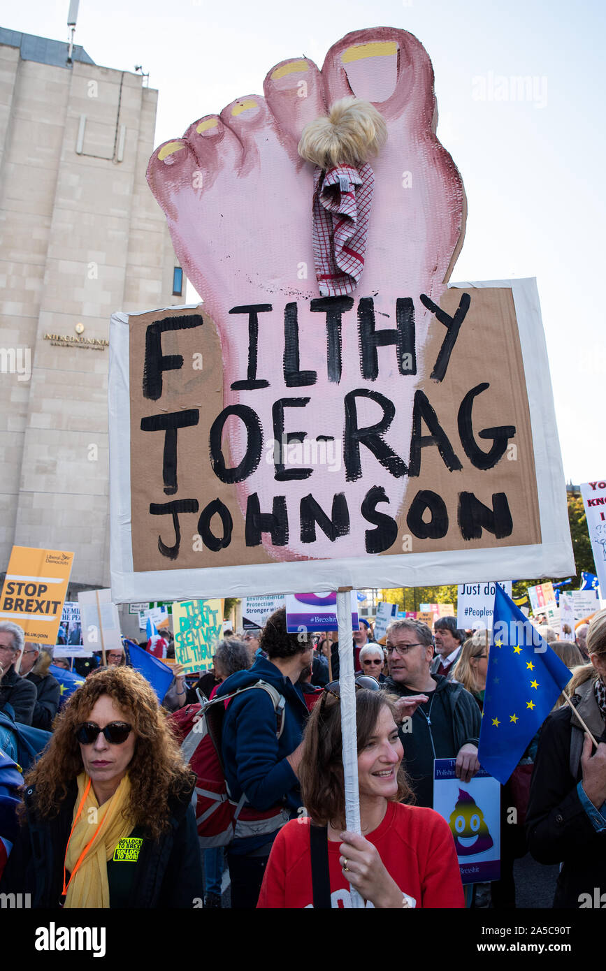 London, UK, 19 Oct 2019. Peoples Vote March. While Parliament debated ...