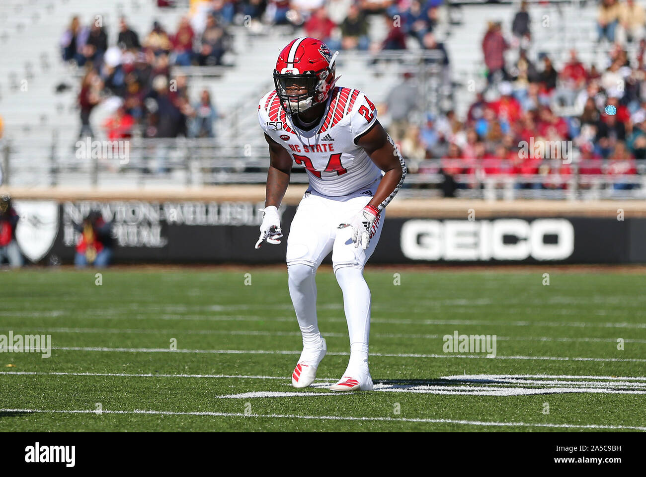 Alumni Stadium. 19th Oct, 2019. MA, USA; NC State Wolfpack cornerback ...