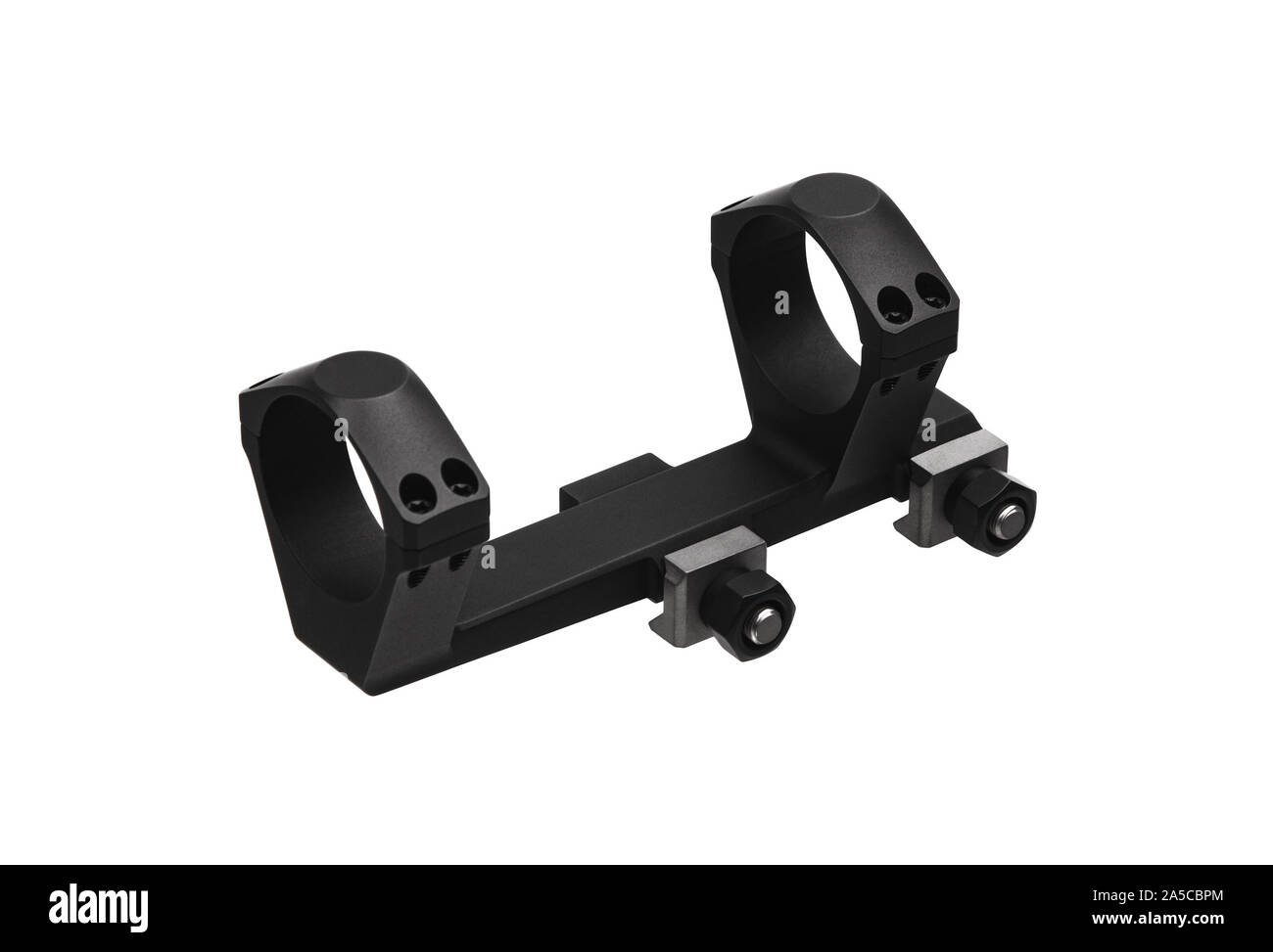 Quick disconnect mount made for holding a scope on a rifle isolated on ...