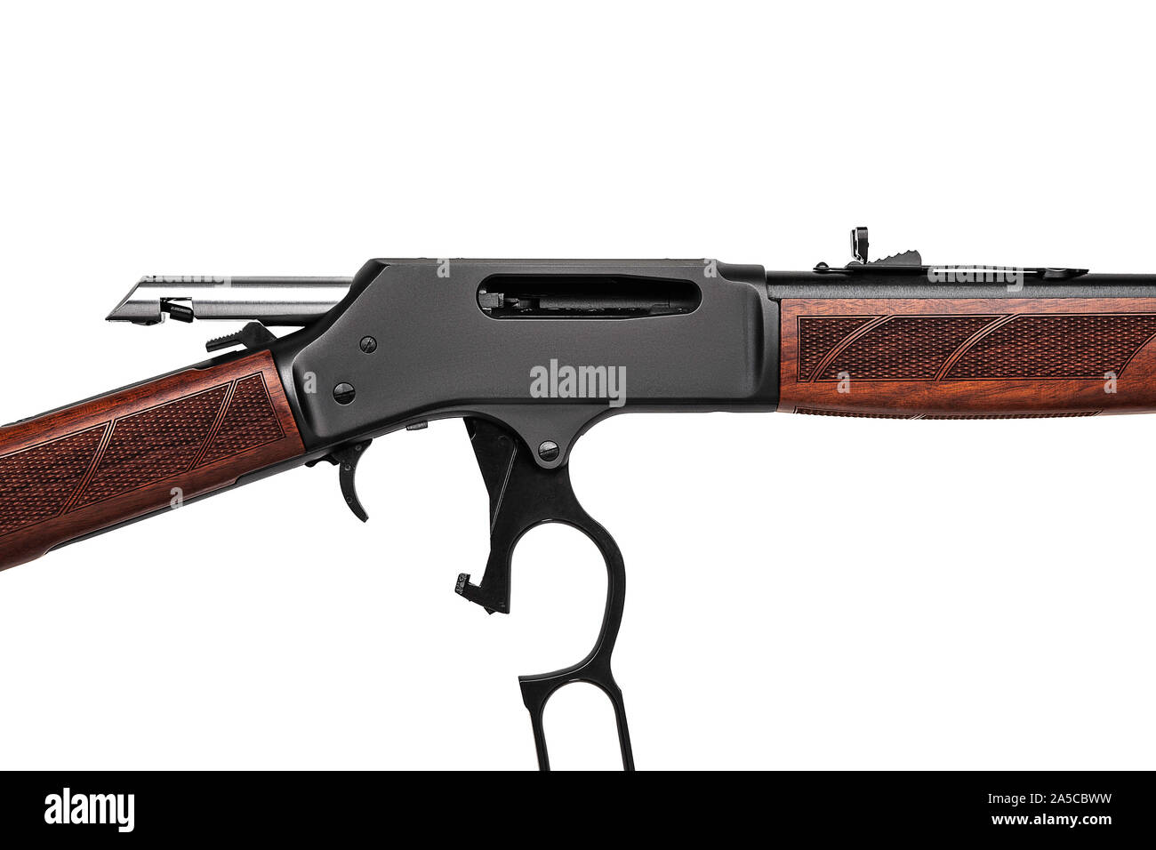 Old American wild west rifle isolated on white background Stock Photo ...