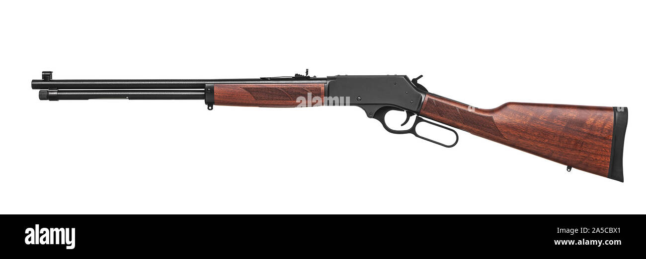 Old American wild west rifle isolated on white background Stock Photo ...